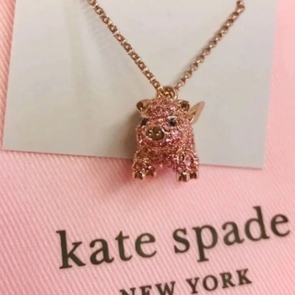 kate spade | Jewelry | Kate Spade Imagination Flying Pig Pave Pendant ...
